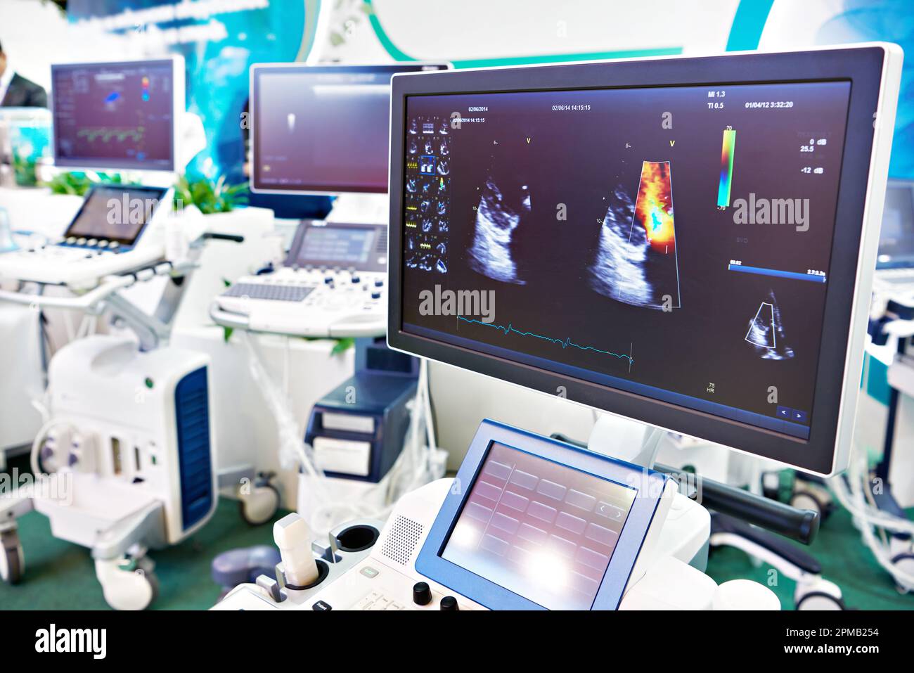 Medical devices for ultrasound examination on exhibition Stock Photo ...