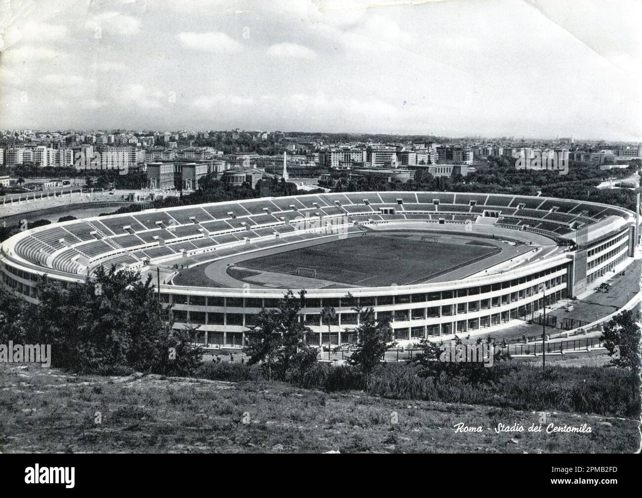 Old postcard 1956 of Olympic Stadium, Rome, Italy Stock Photo - Alamy