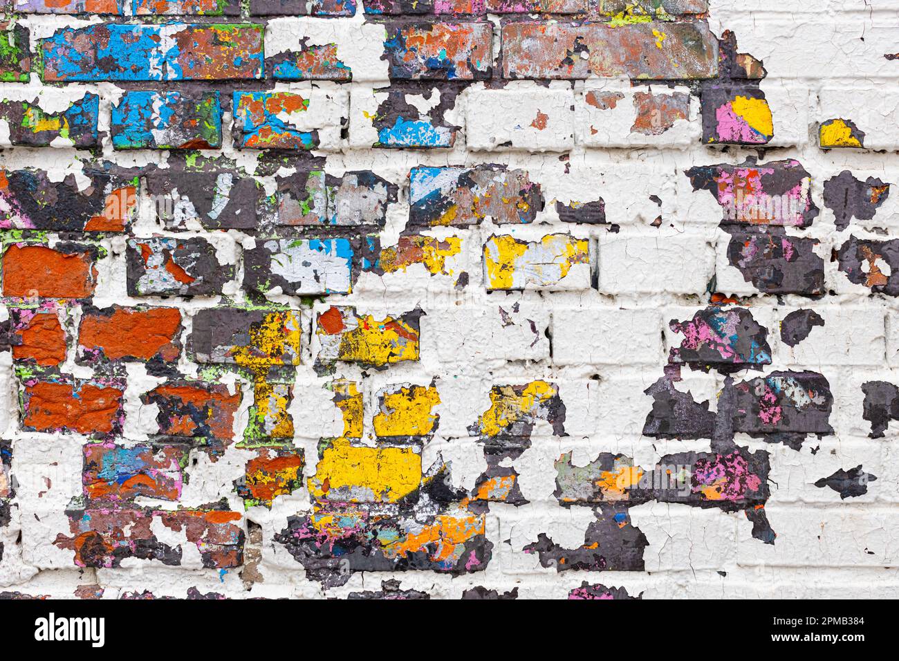 background in the form of a painted brick wall. colored brick wall ...