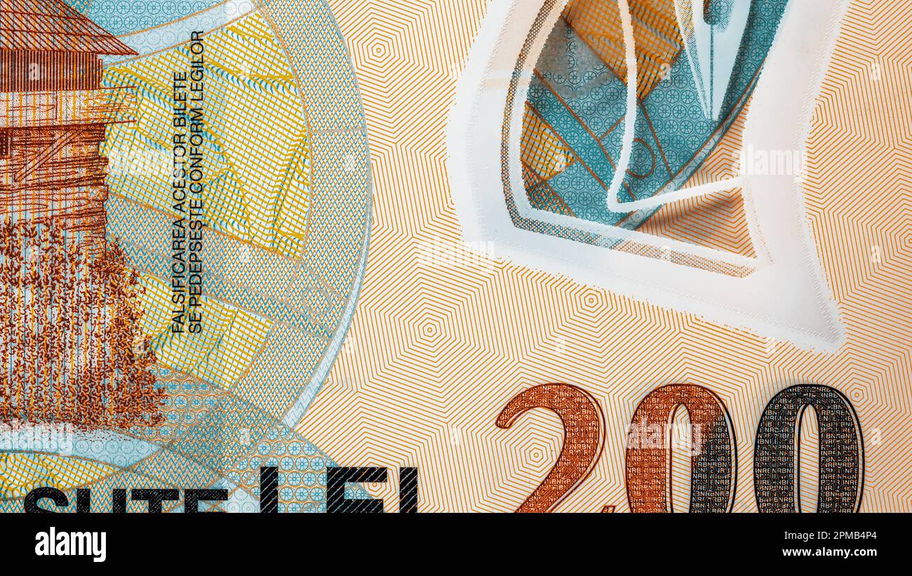 Romanian LEI Currency Banknote. RON Money European Currency Stock Photo ...