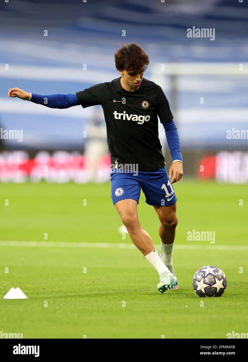 Chelsea's Joao Felix warming up before the UEFA Champions League ...