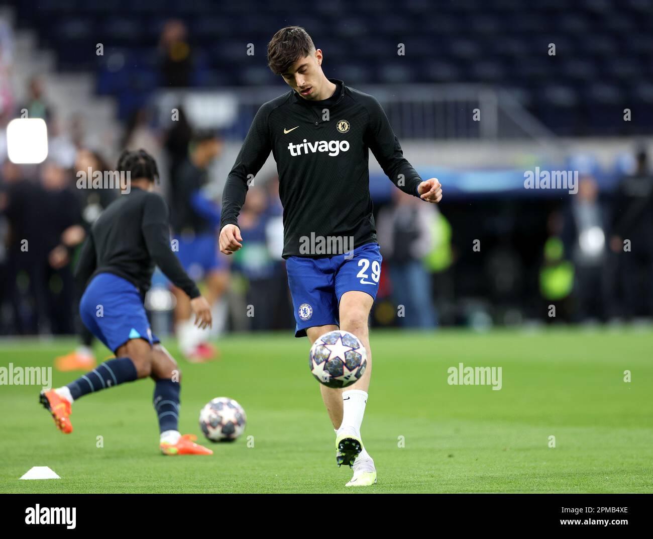 Chelsea's Kai Havertz warming up before the UEFA Champions League ...