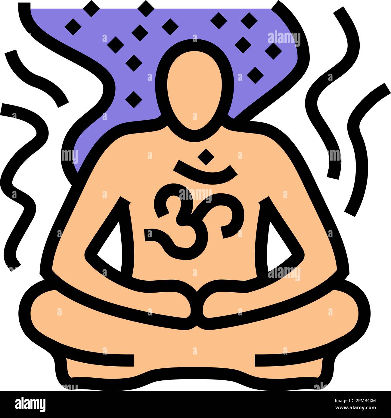 transcendental meditation yoga color icon vector illustration Stock ...