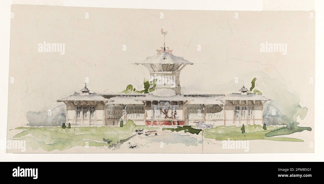 Drawing, Elevation of the Belmont Menagerie, Newport, Rhode Island ...