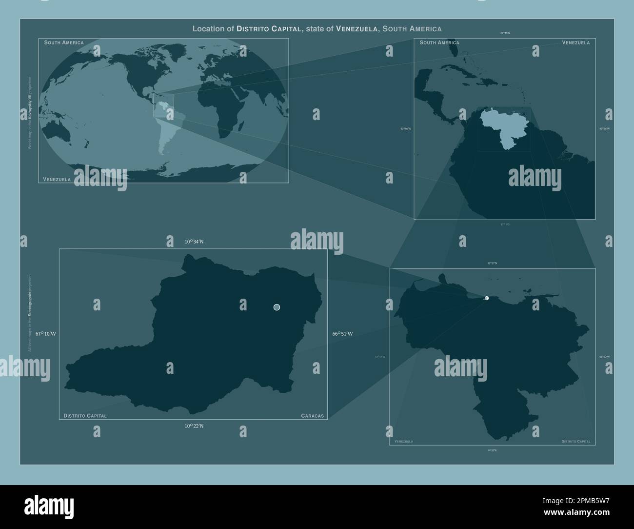 Distrito Capital, state of Venezuela. Diagram showing the location of ...