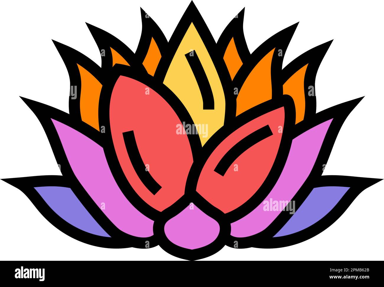 lotus flower yoga relax color icon vector illustration Stock Vector ...