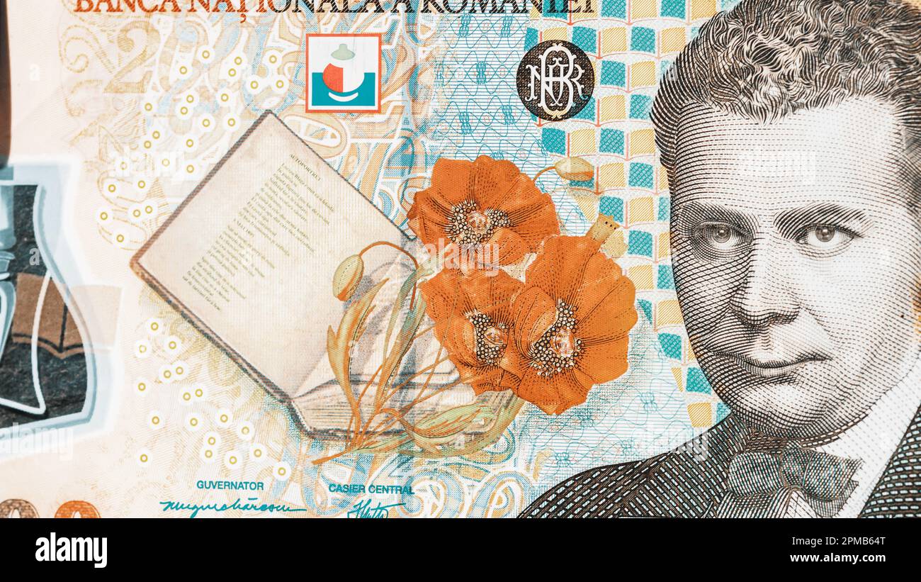 Romanian LEI Currency Banknote. RON Money European Currency Stock Photo ...