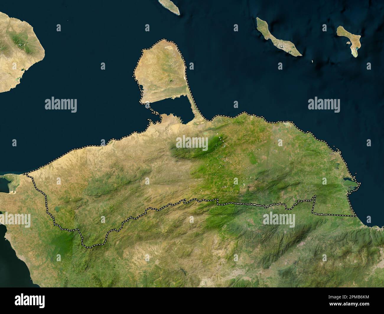 Falcon, state of Venezuela. Low resolution satellite map Stock Photo ...