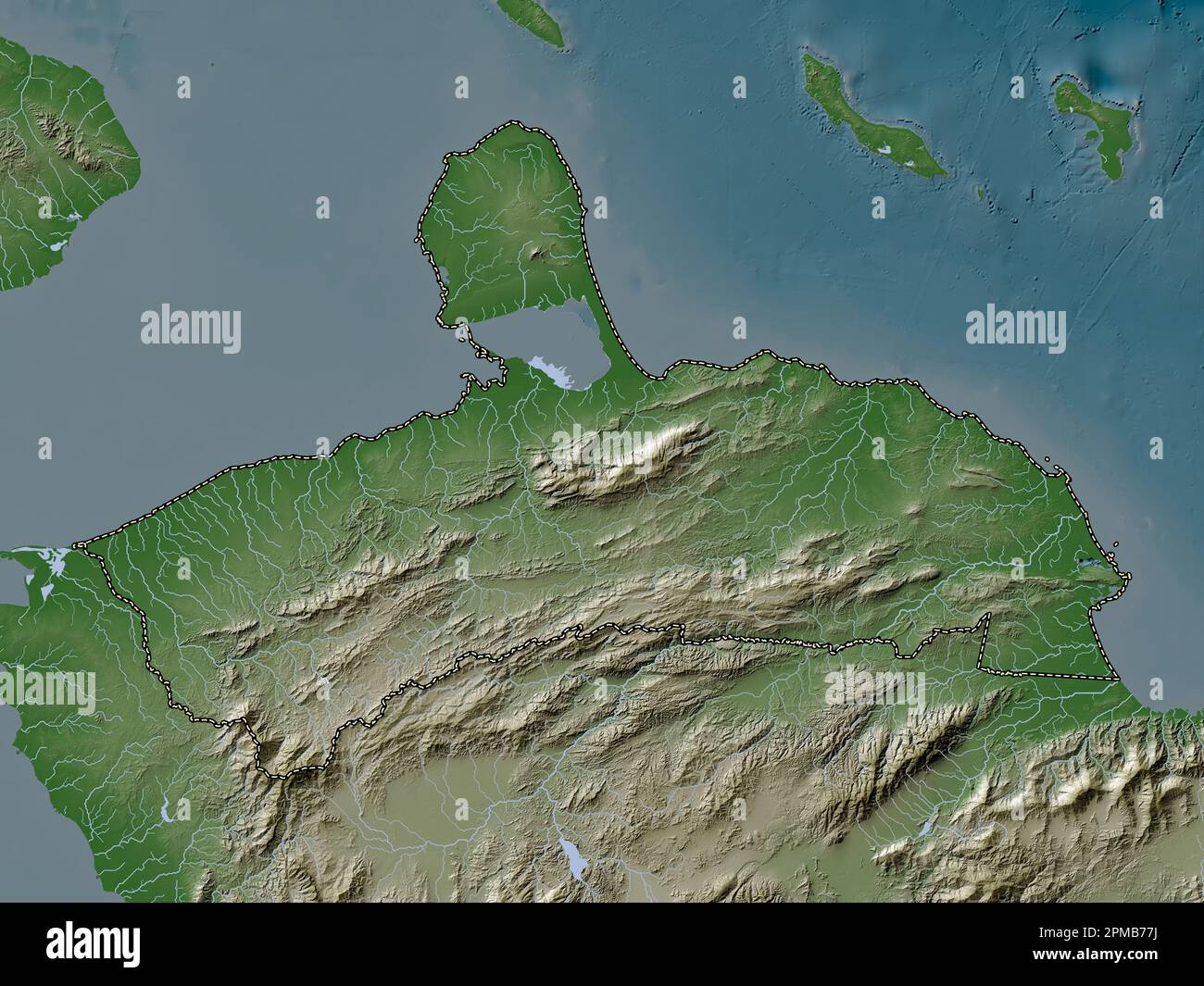 Falcon, state of Venezuela. Elevation map colored in wiki style with ...