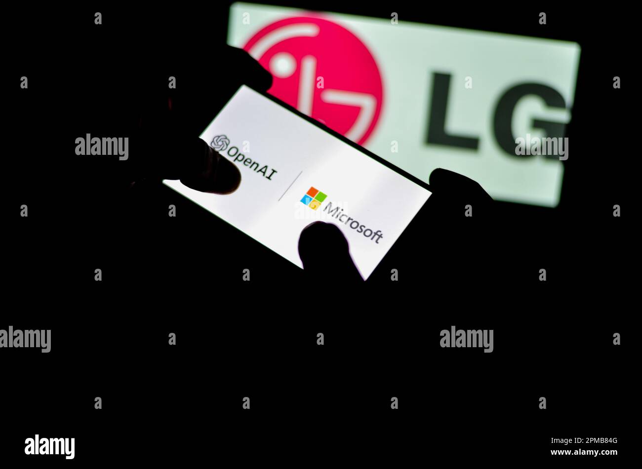 Tunis, Tunisia. 12th Apr, 2023. Tunisia. 12 April 2023. The LG, Microsoft, Chat GPT, and Open AI ...