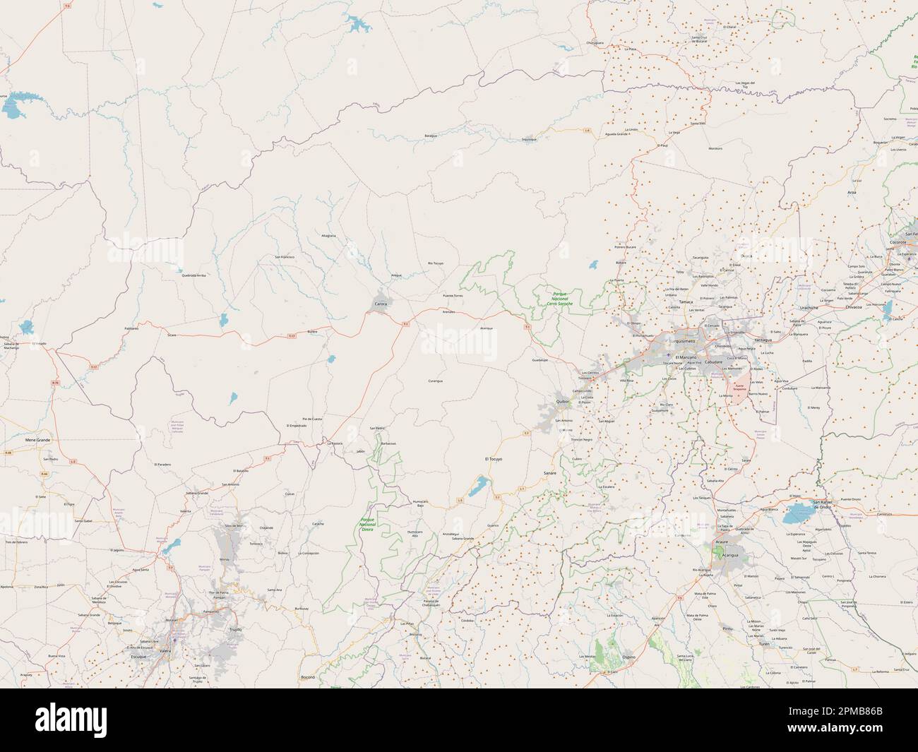 Lara, state of Venezuela. Open Street Map Stock Photo - Alamy