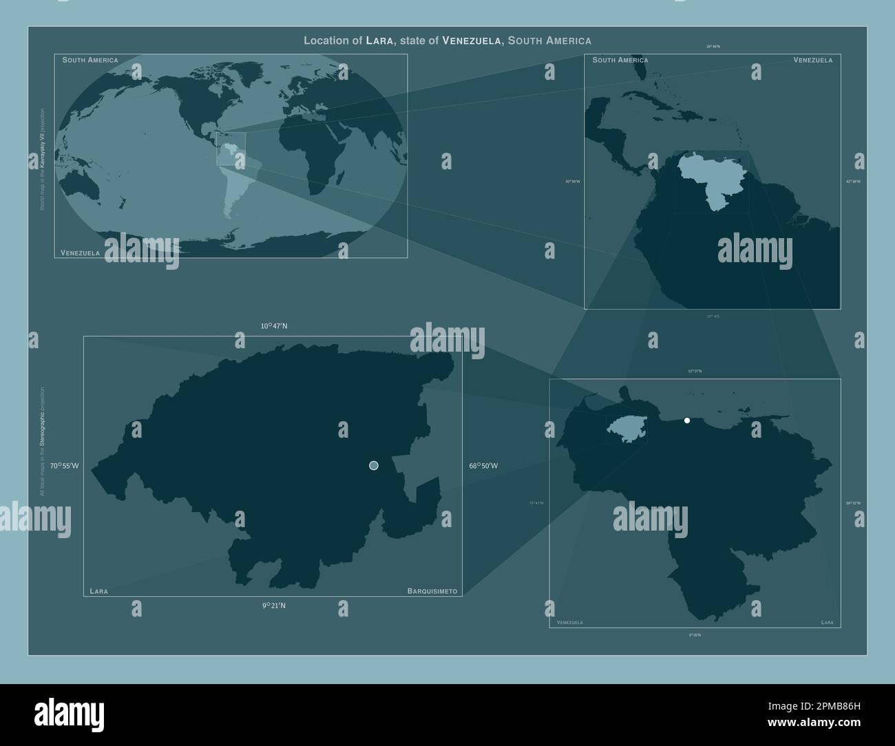 Lara, state of Venezuela. Diagram showing the location of the region on ...