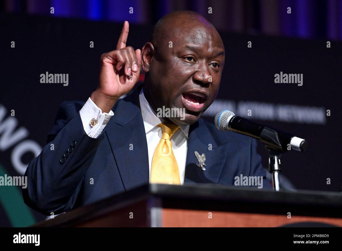 New York, USA. 12th Apr, 2023. Attorney Benjamin Crump speaks at the ...