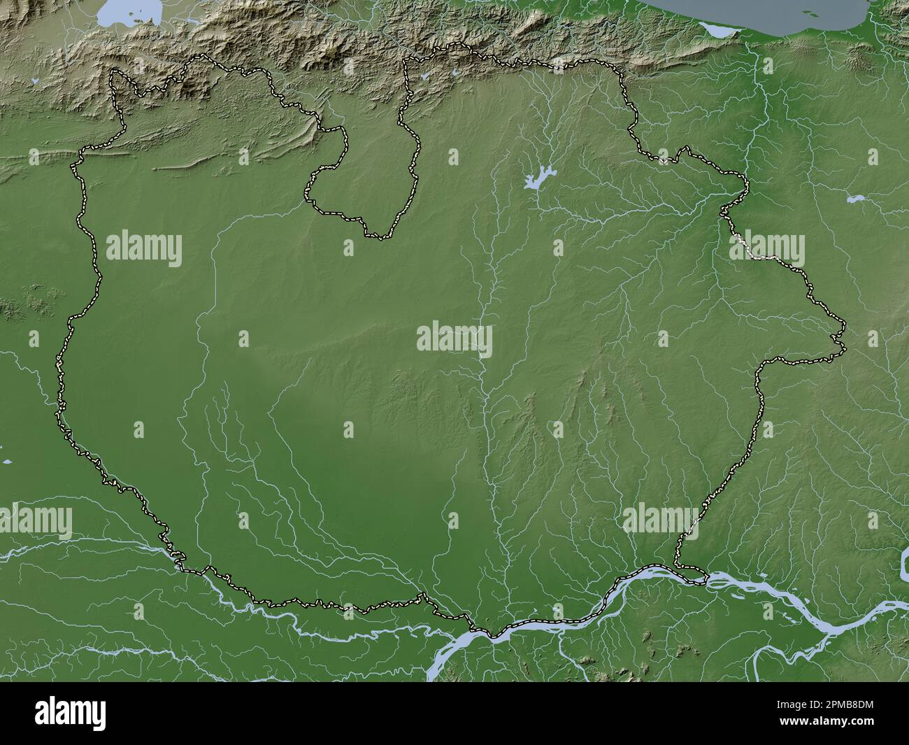 Guarico, state of Venezuela. Elevation map colored in wiki style with ...