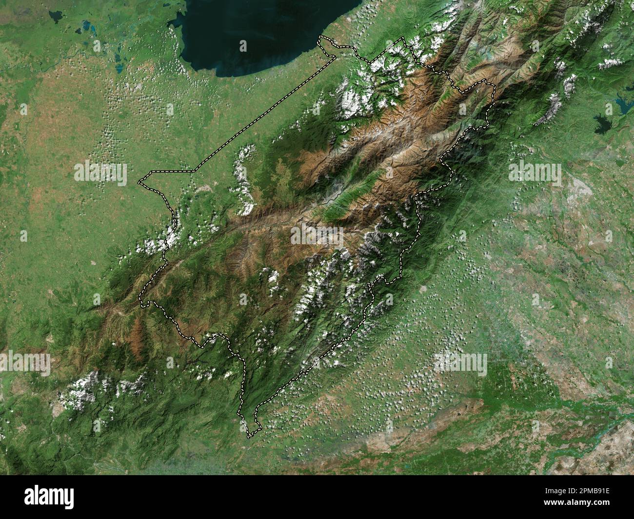 Merida, state of Venezuela. High resolution satellite map Stock Photo ...