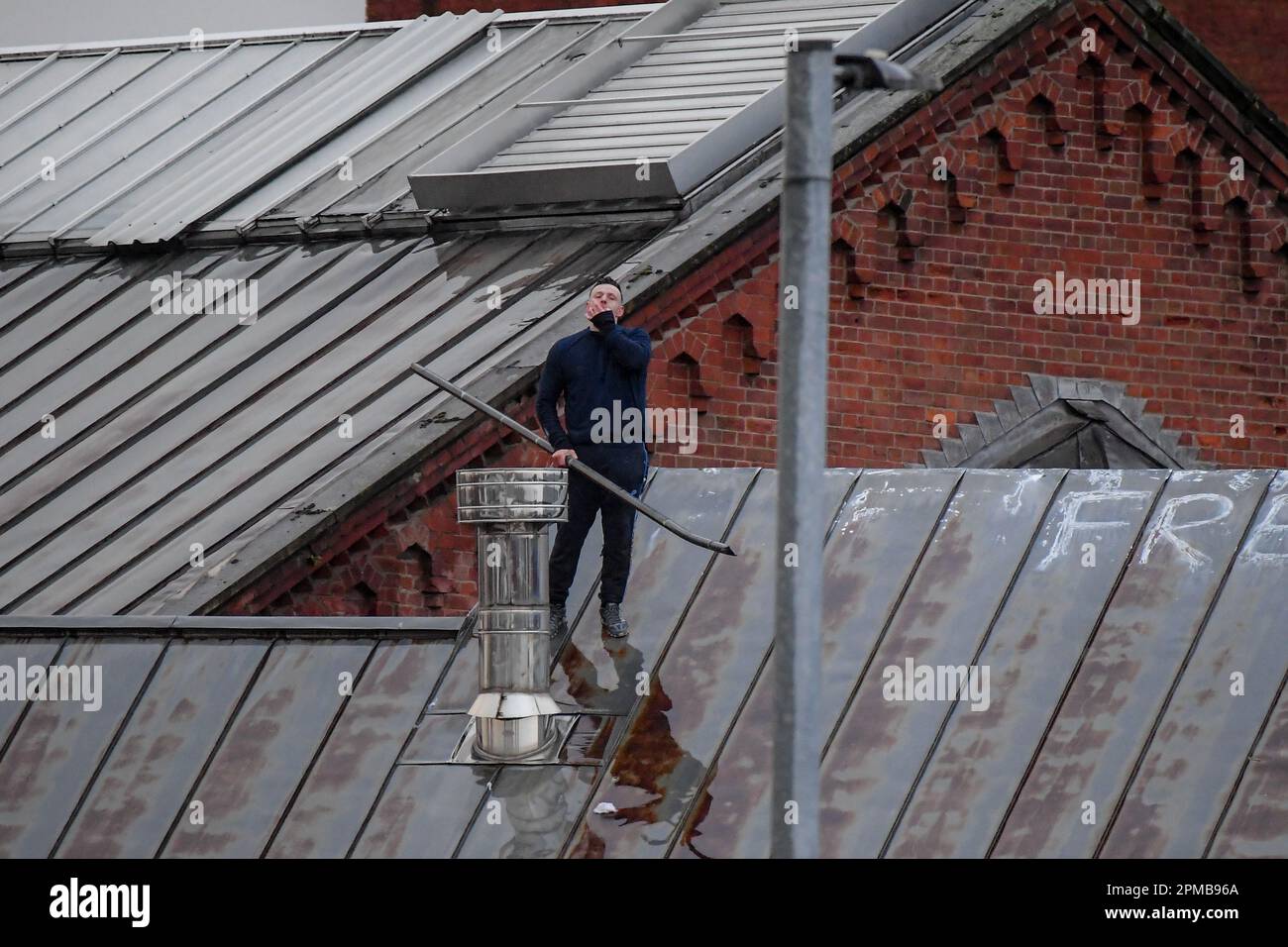An Inmate makes it up on the roof at HM Prison Manchester aka ...