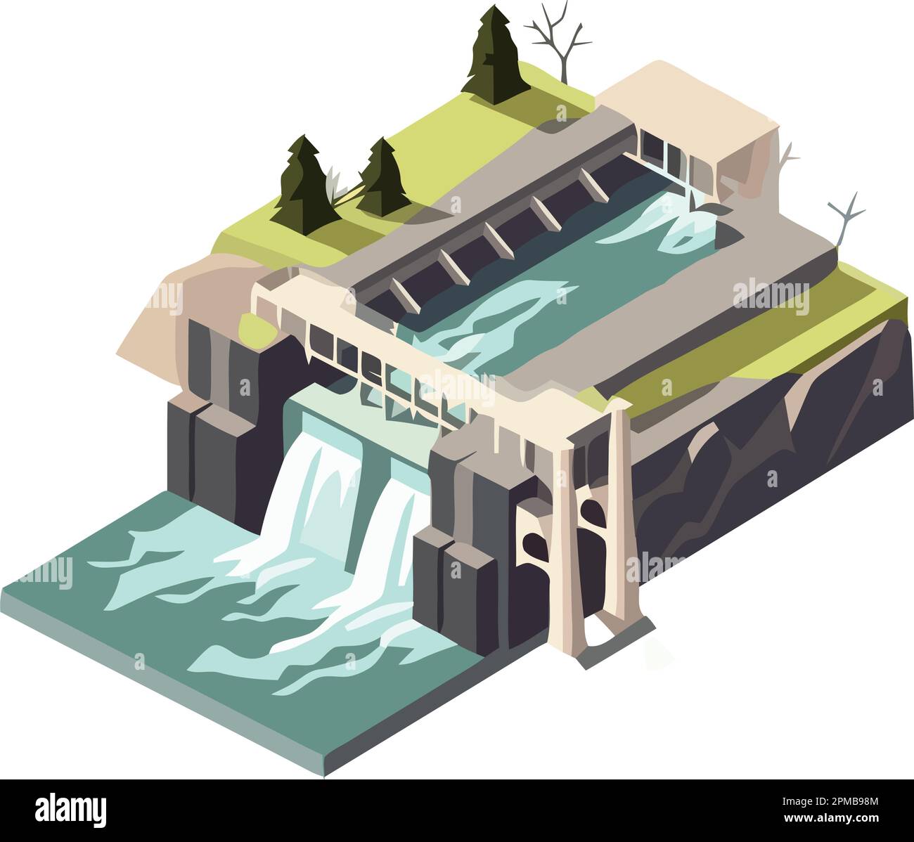 icon water dam architecture modern Stock Vector Image & Art - Alamy