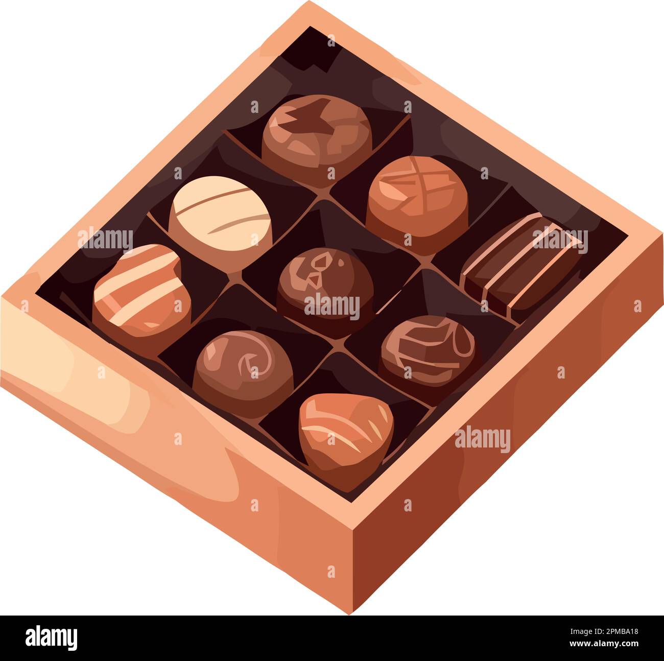 Sweet chocolate candy snack, isolated vector illustration Stock Vector ...