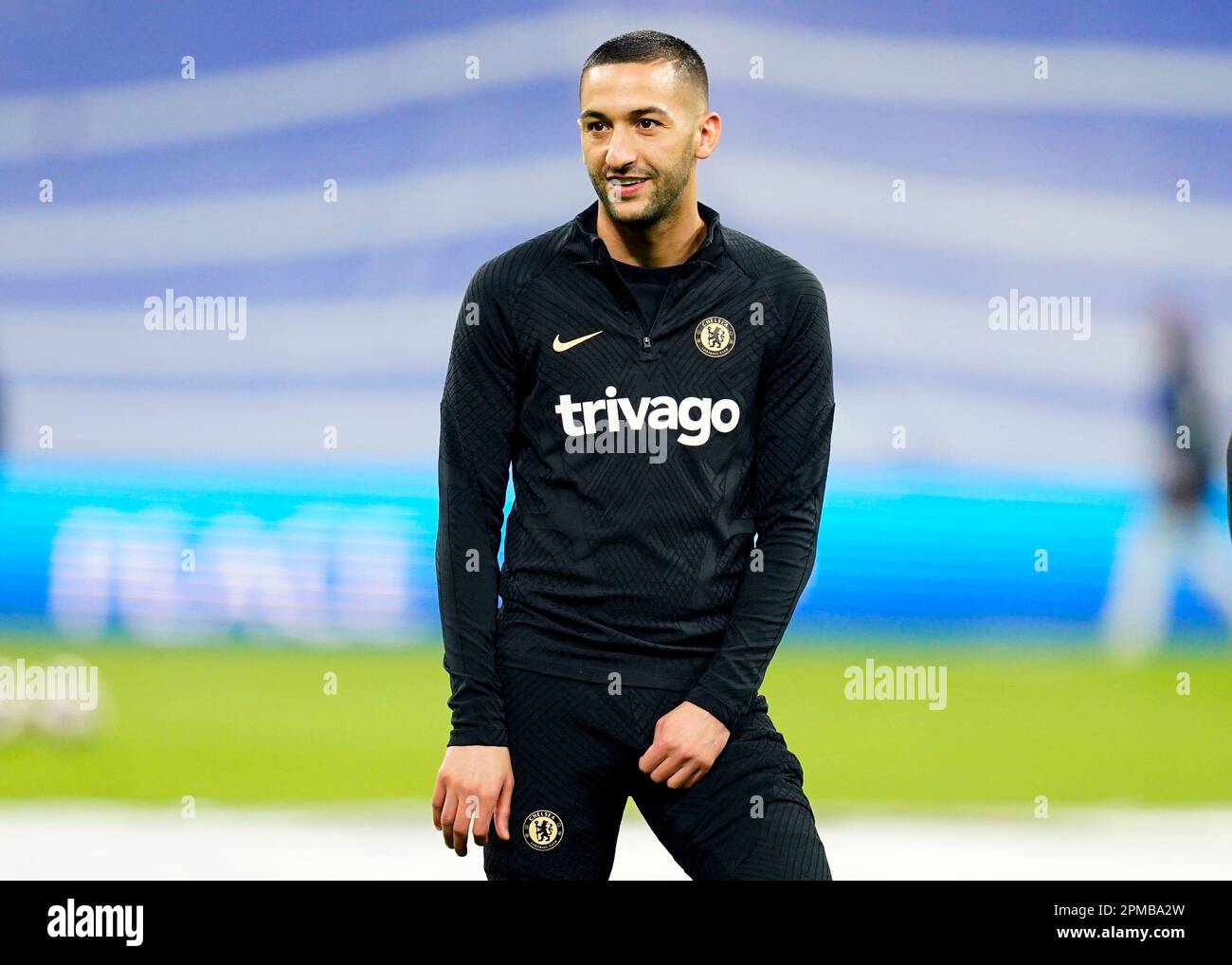 Madrid, Spain. 12/04/2023, Hakim Ziyech of Chelsea FC during the UEFA ...