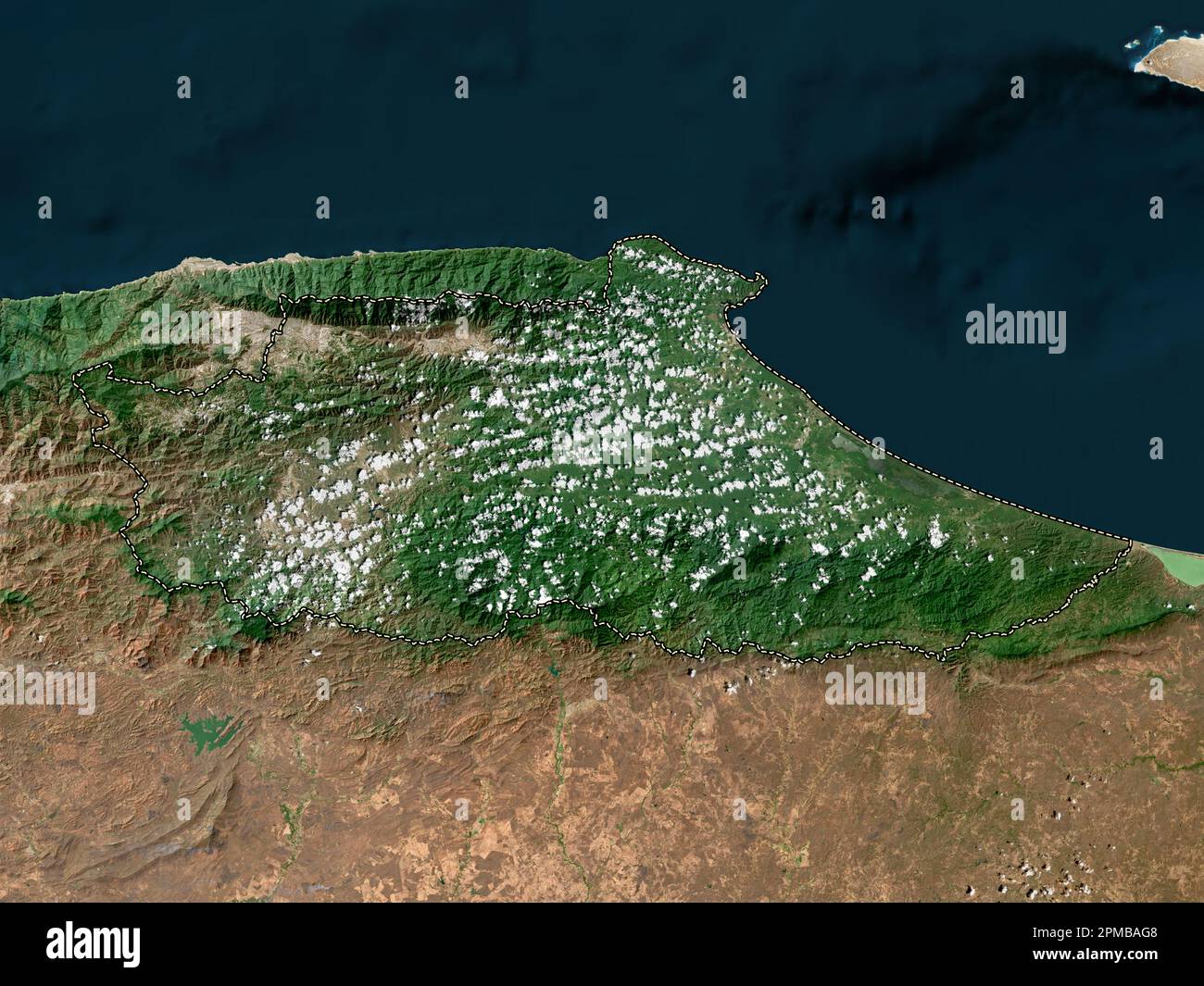 Miranda, state of Venezuela. Low resolution satellite map Stock Photo ...