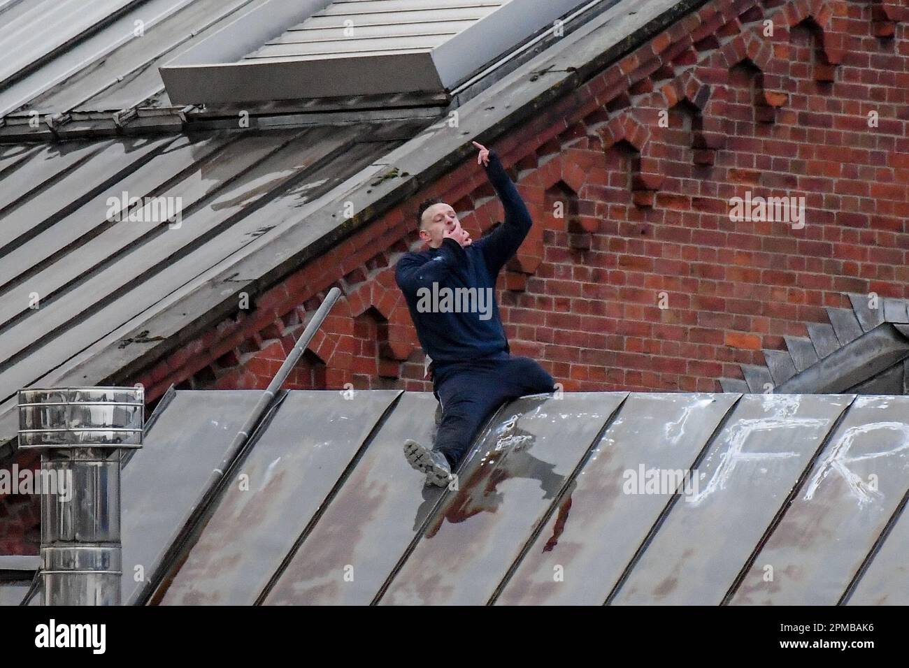 An Inmate makes it up on the roof at HM Prison Manchester aka ...