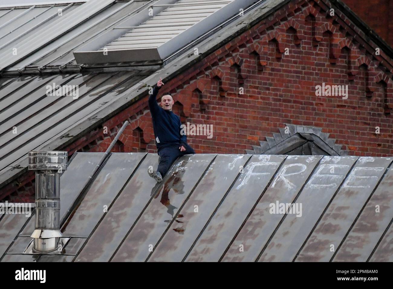 An Inmate makes it up on the roof at HM Prison Manchester aka ...