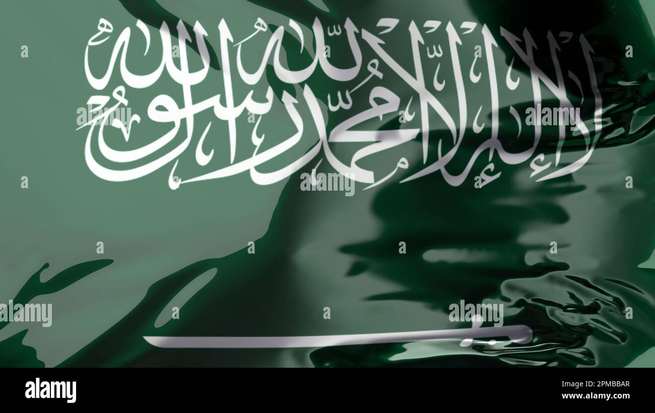 Flag of Saudi Arabia Waving in the wind, ksa National flag wave, fabric ...