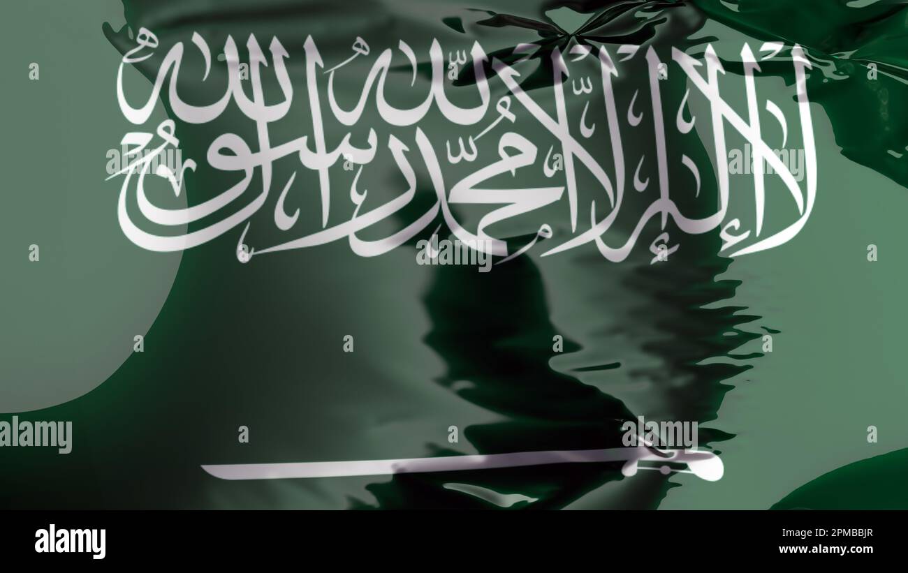 Flag of Saudi Arabia Waving in the wind, ksa National flag wave, fabric ...