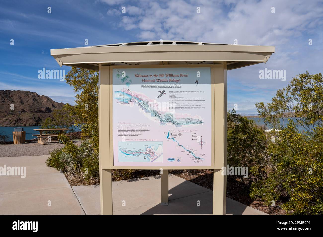 Lake Havasu City, AZ - March 10, 2023: Informational sign at the Bill ...