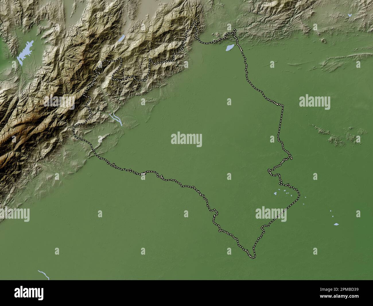 Portuguesa, state of Venezuela. Elevation map colored in wiki style ...