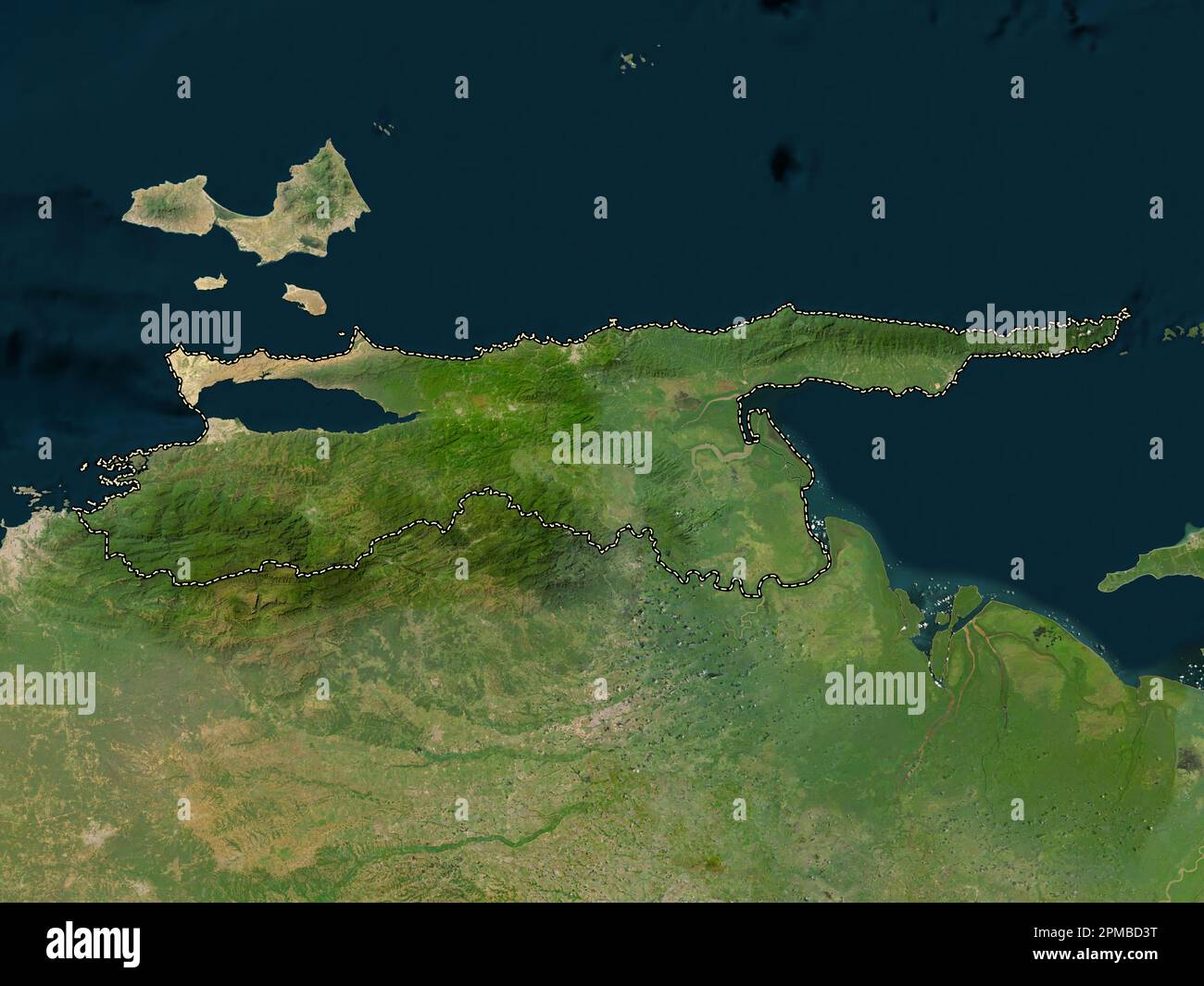 Sucre, state of Venezuela. Low resolution satellite map Stock Photo - Alamy