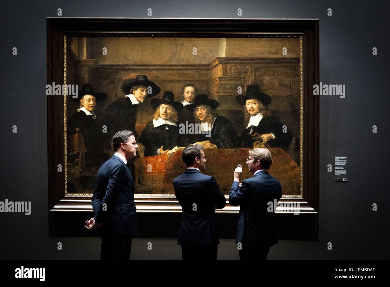 AMSTERDAM - 12/04/2023, French President Emmanuel Macron, Prime ...