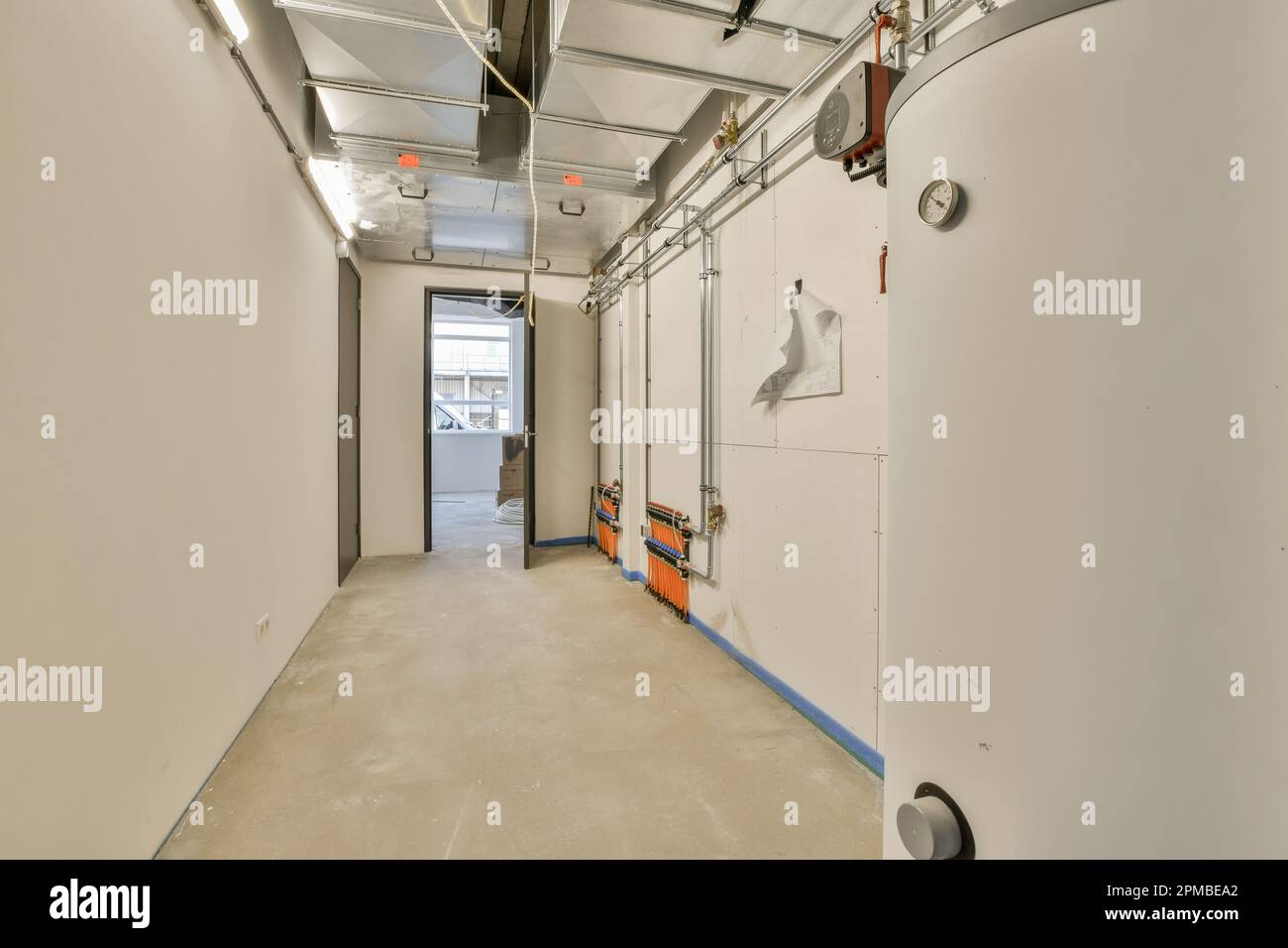 the inside of a building that is being used as a storage room for an ...