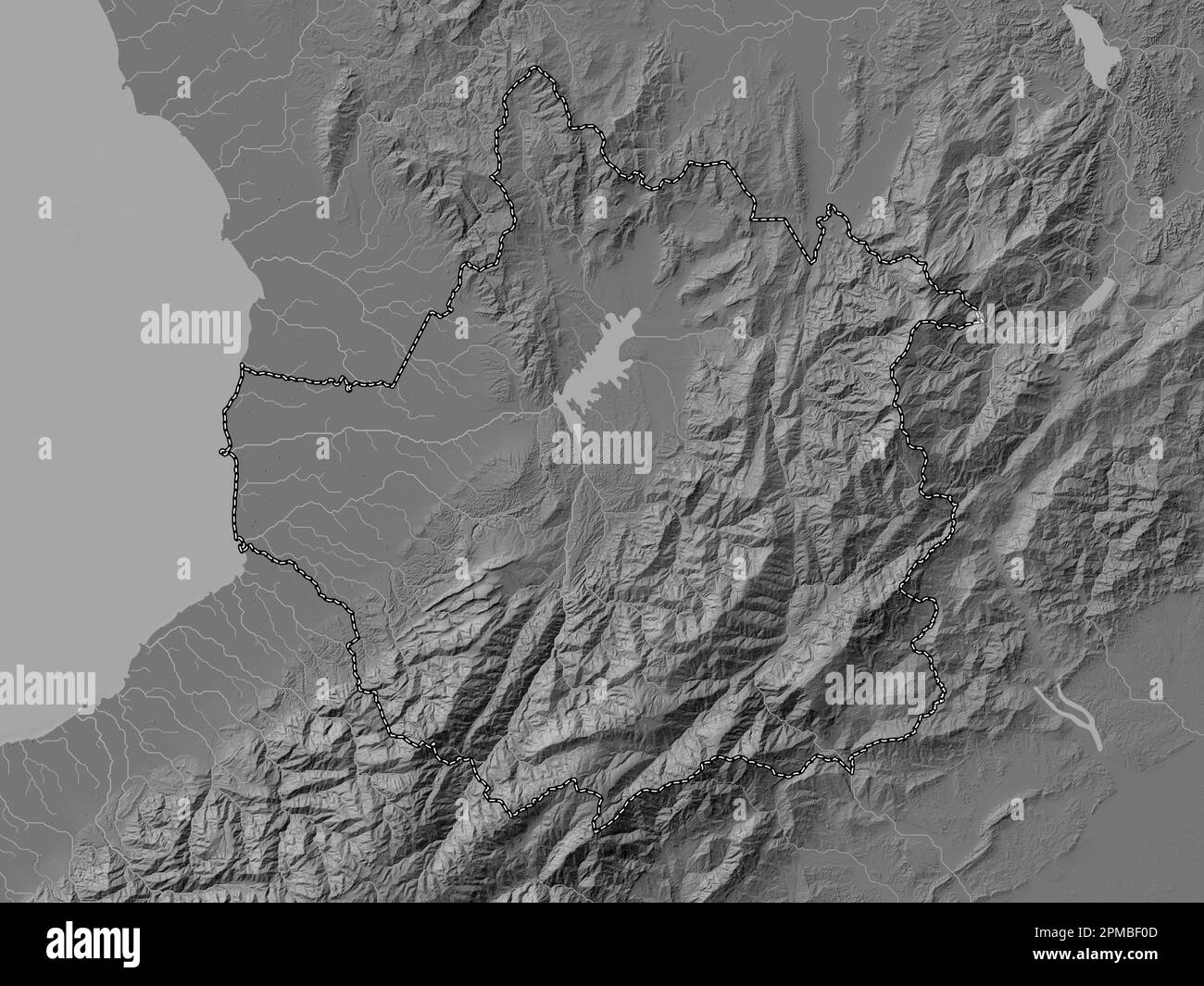 Trujillo, state of Venezuela. Bilevel elevation map with lakes and ...