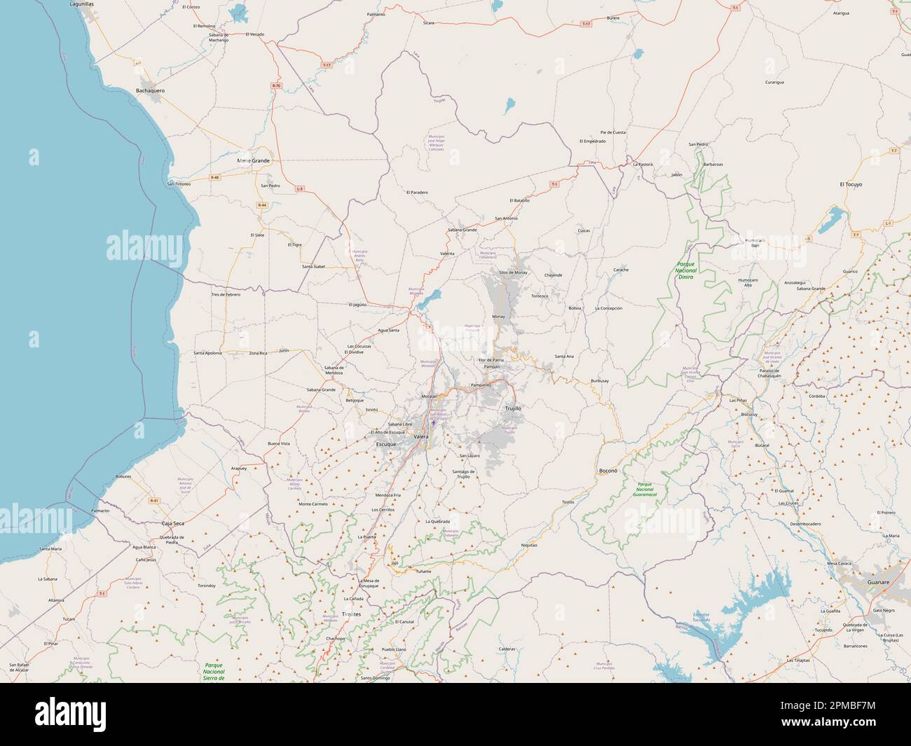 Trujillo, state of Venezuela. Open Street Map Stock Photo - Alamy