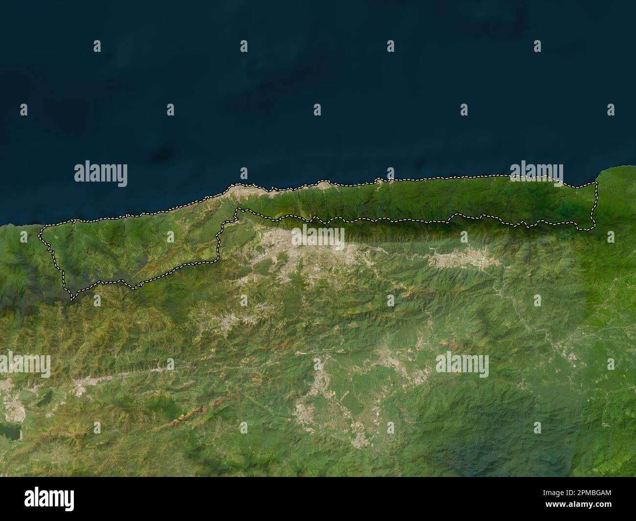 Vargas, state of Venezuela. Low resolution satellite map Stock Photo ...