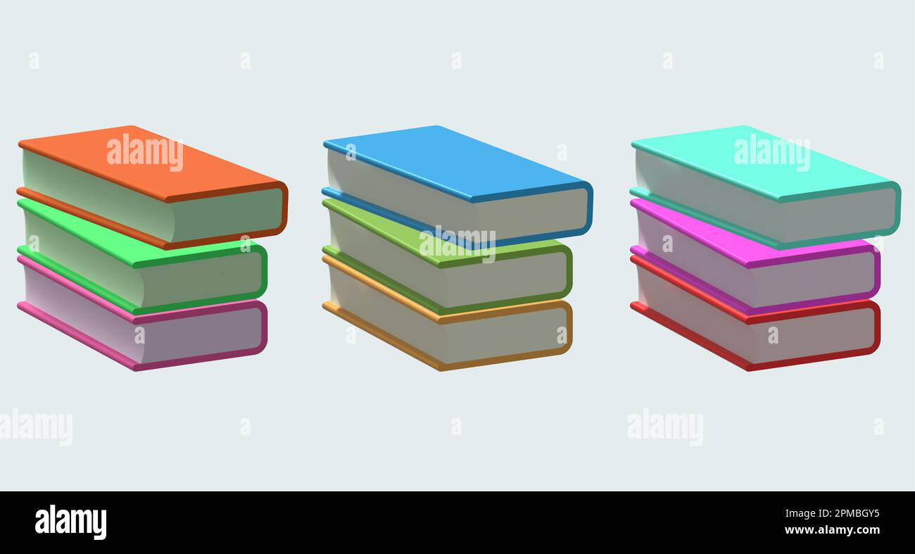 stack of books symbol icon 3D illustration Stock Photo - Alamy