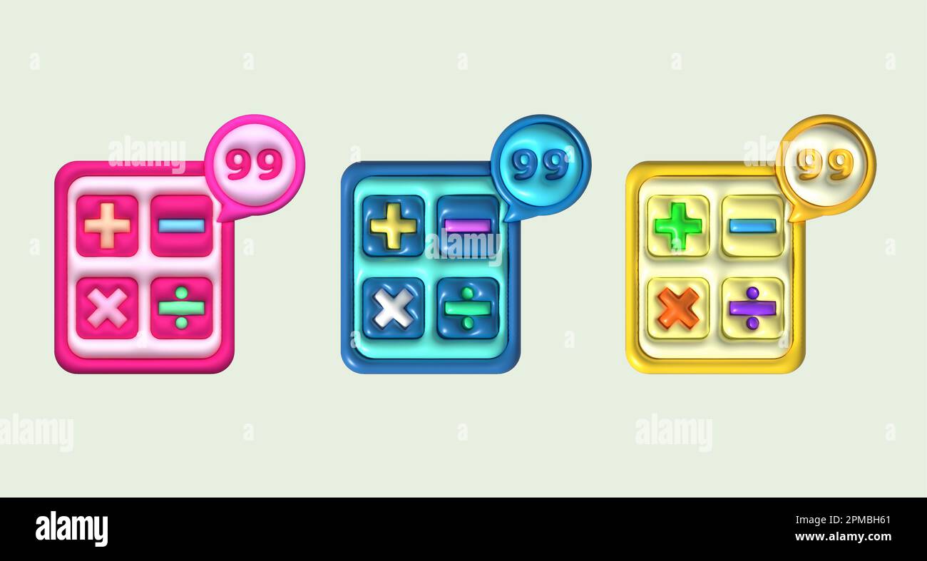 Calculator symbol icon 3D illustration Stock Photo - Alamy