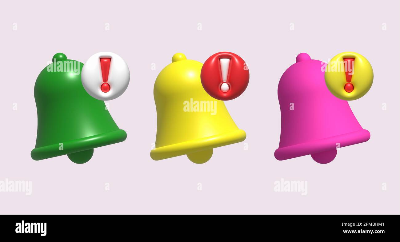 Notification bell 3D illustration Stock Photo - Alamy