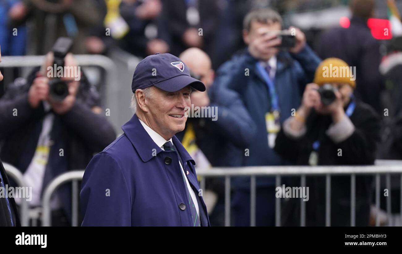 US President Joe Biden on a walkabout through Dundalk, Co Louth, during ...