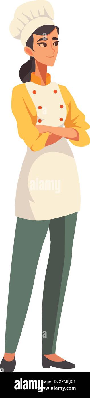Cheerful female chef smiling Stock Vector Images - Alamy