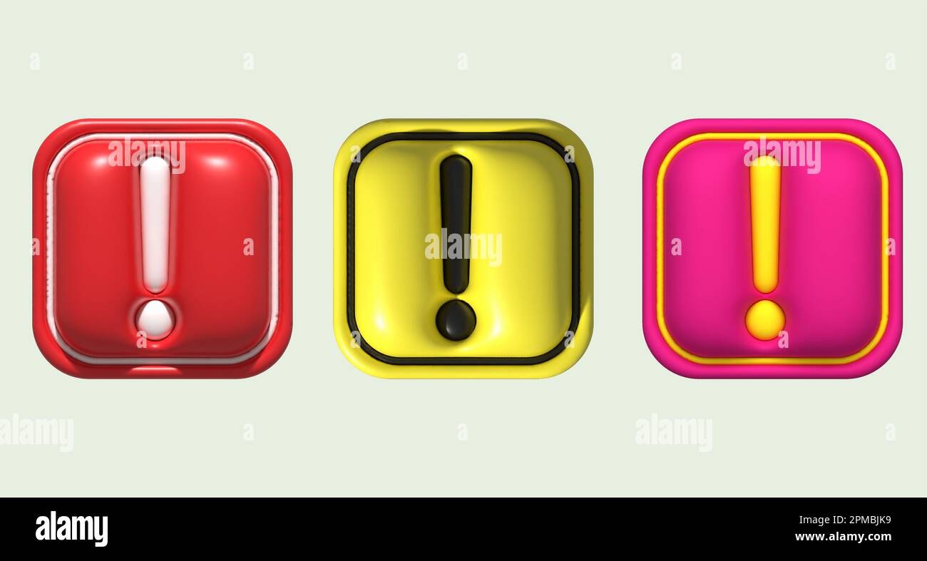 3D illustration. Symbols with caution symbols Stock Photo - Alamy
