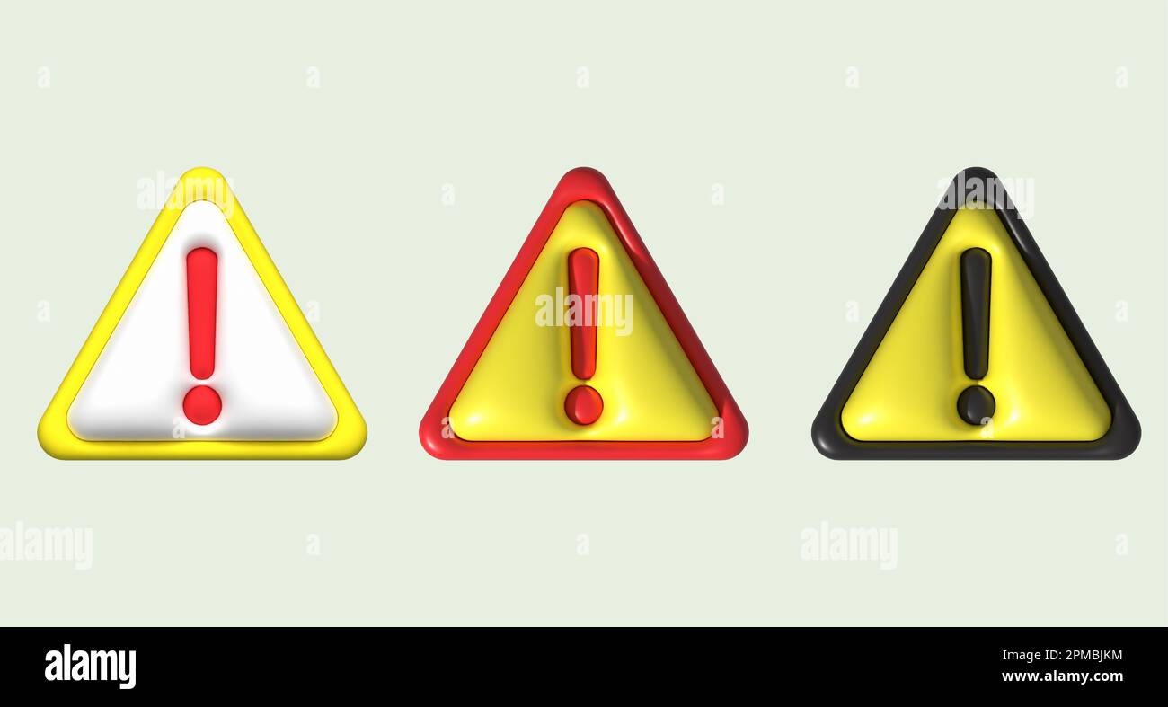 3D illustration. Symbols with caution symbols Stock Photo - Alamy