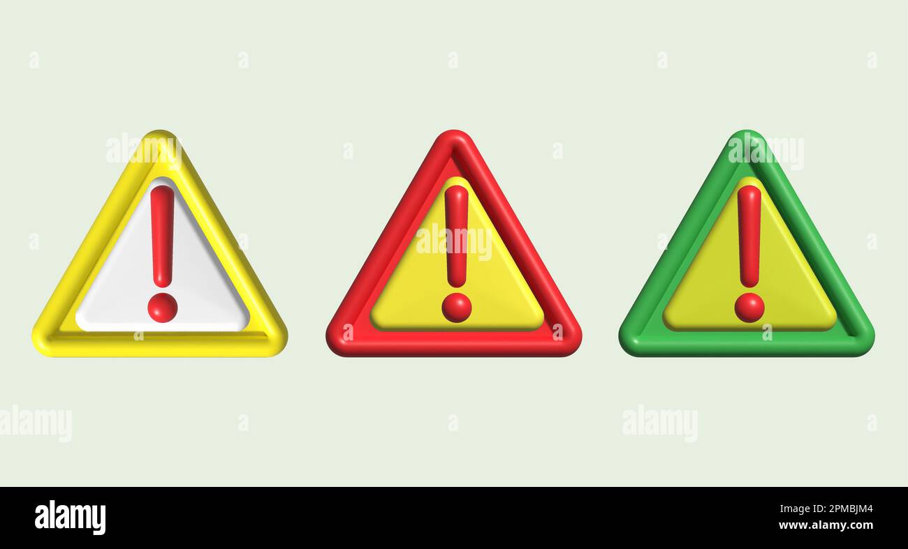 3D illustration. Symbols with caution symbols Stock Photo - Alamy