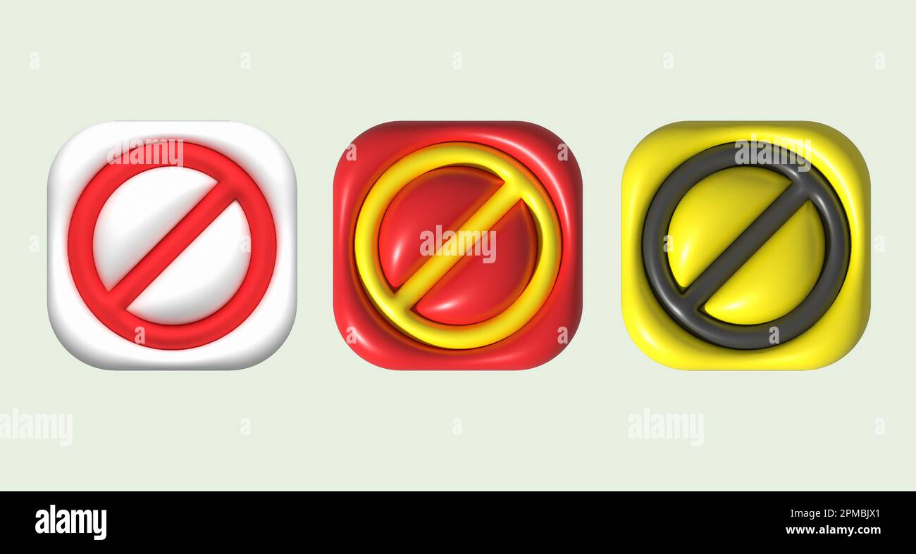 3D illustrations, stop symbols or caution symbols Stock Photo - Alamy