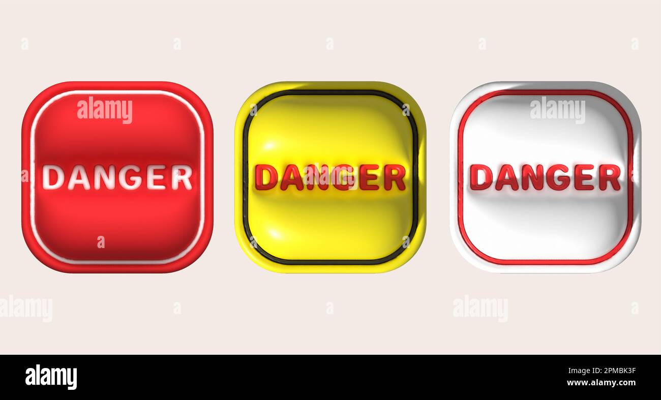 3D illustration. The signboard contains the text Danger Stock Photo - Alamy