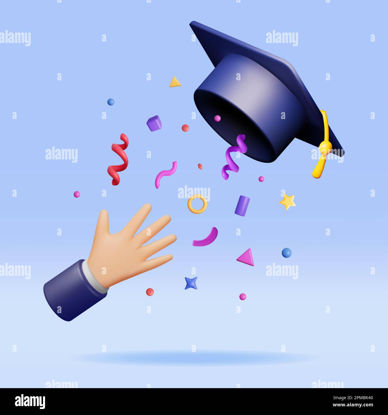 Graduation hats air Stock Vector Images - Alamy
