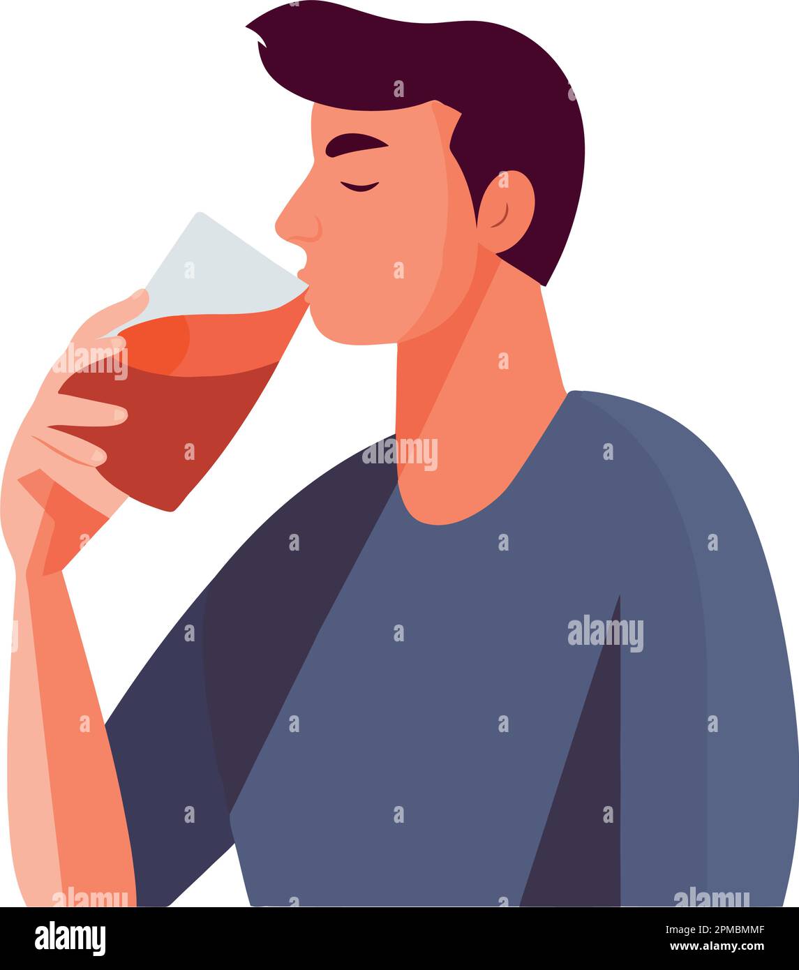 One man drinking red beverage character Stock Vector Image & Art - Alamy