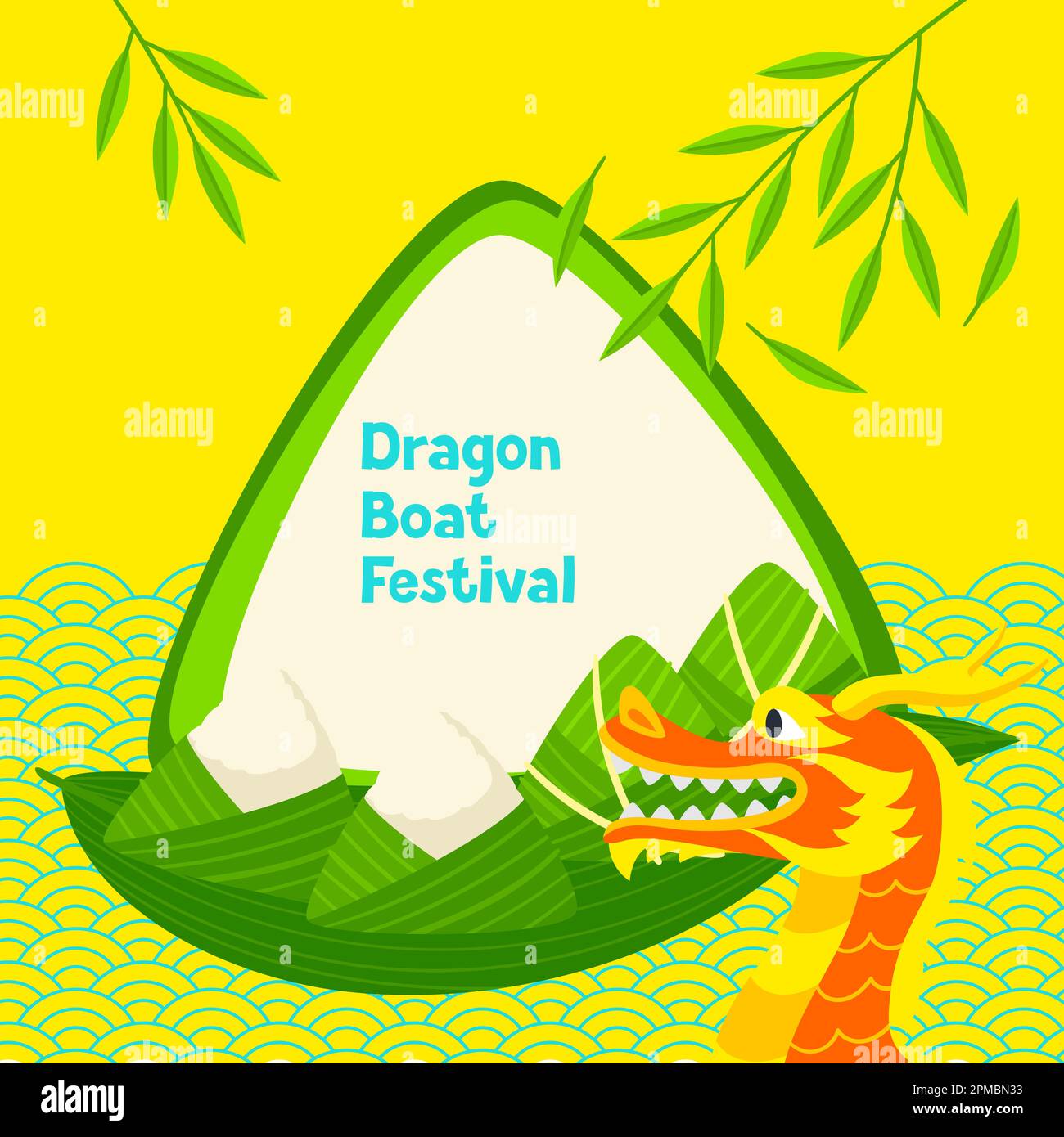 Happy Dragon Boat Festival greeting card. Chinese Duanwu holiday ...
