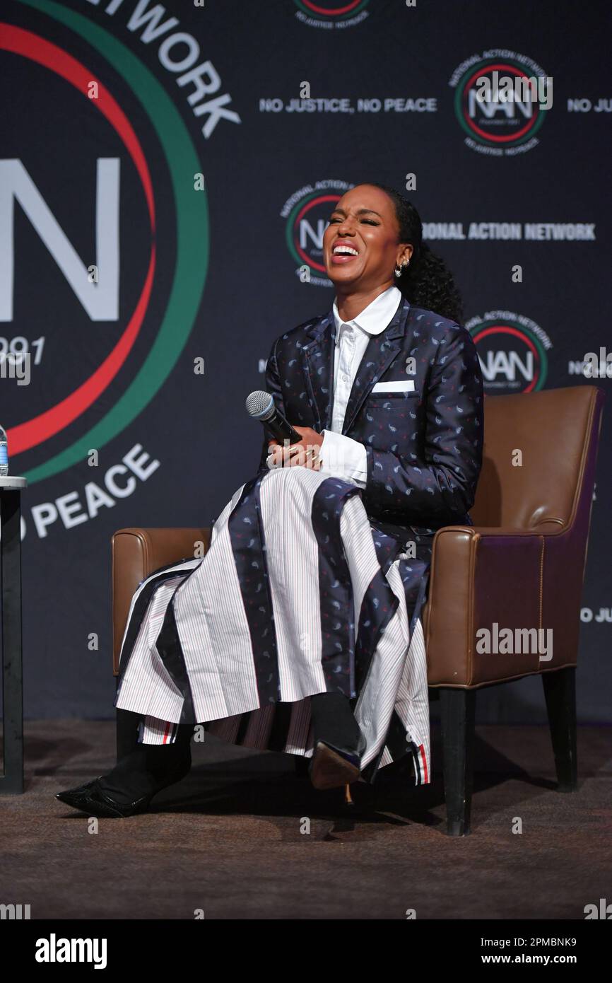 Kerry Washington attends the National Action Network (NAN) conference at the Sheraton Hotel on ...